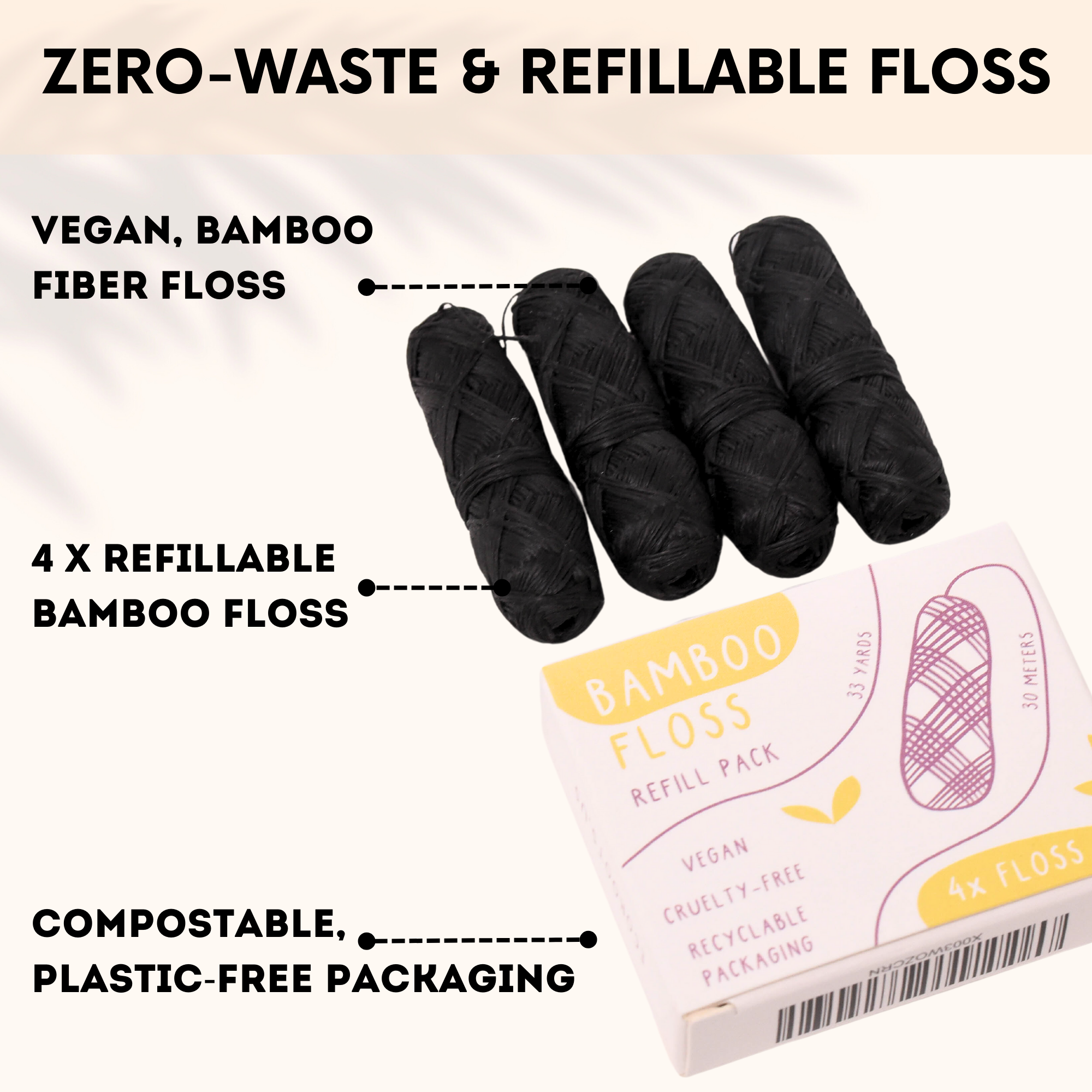 Bamboo Floss - Refill 4 Pack – EcoRoots