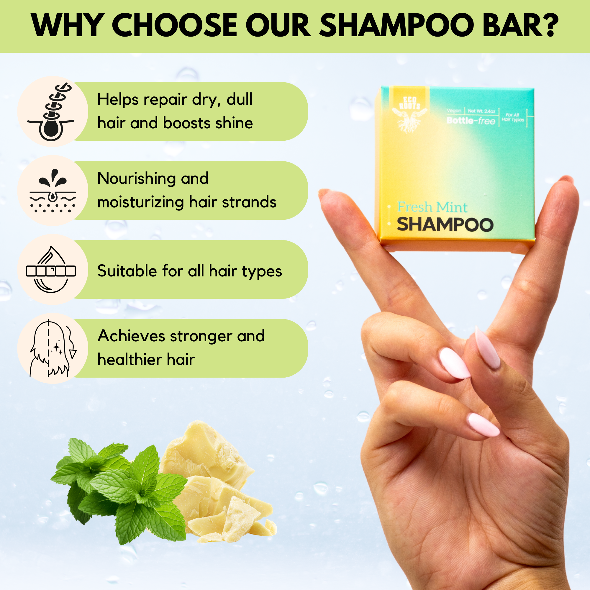 Fresh Mint - Zero Waste Shampoo Bar – EcoRoots