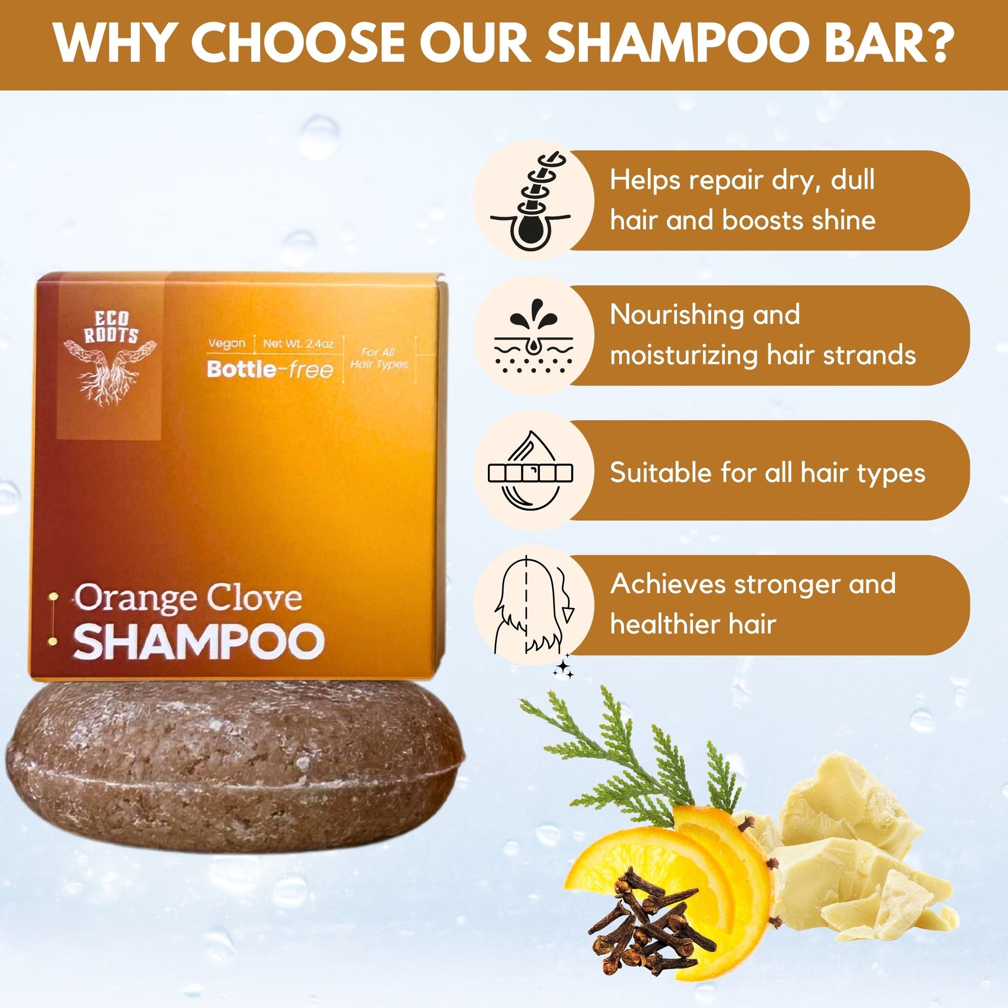 Orange Clove - Zero Waste Shampoo Bar – EcoRoots